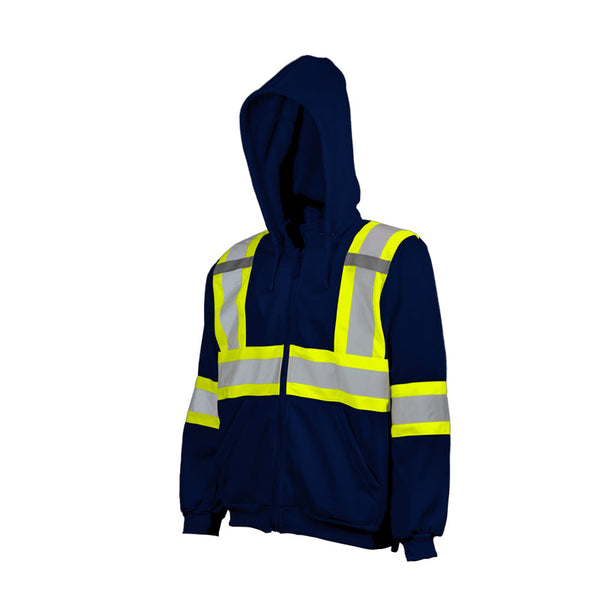 GROUND FORCE Hi-Vis Traffic Hoodie with Detachable Hood TH3 – WORK N WEAR
