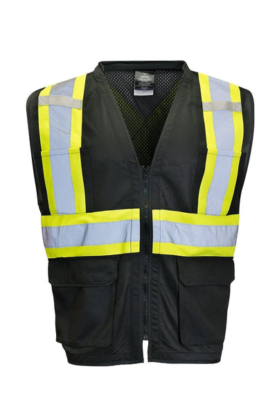 FORCEFIELD Hi-Vis Traffic Safety Vest with Zipper Front, Tricot Polyes ...